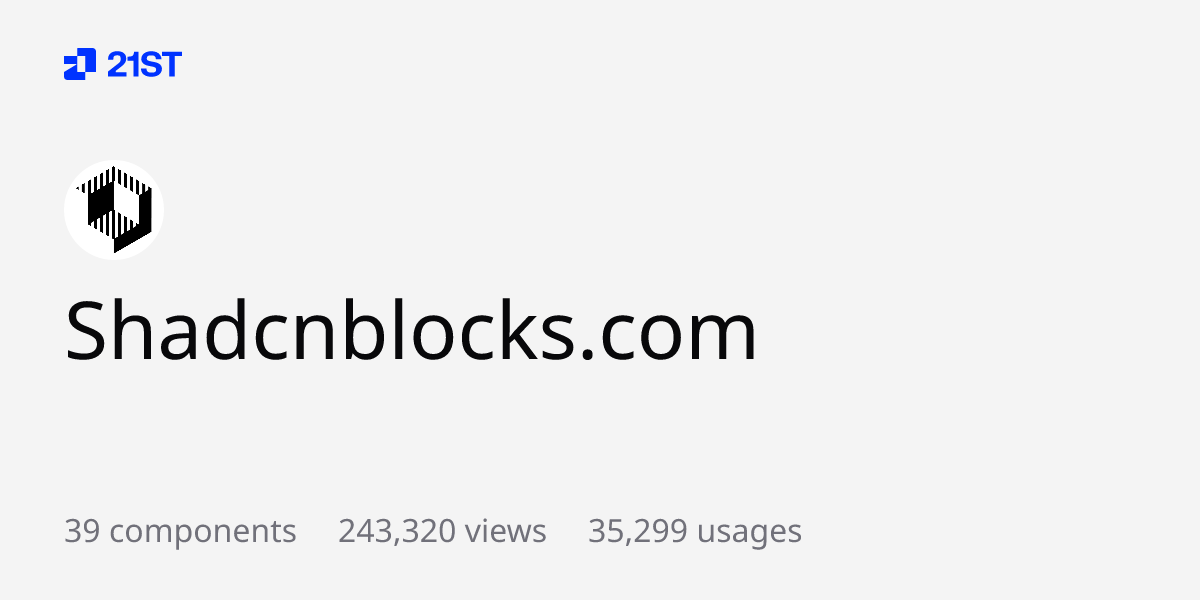 Shadcnblocks.com's components and demos | 21st.dev