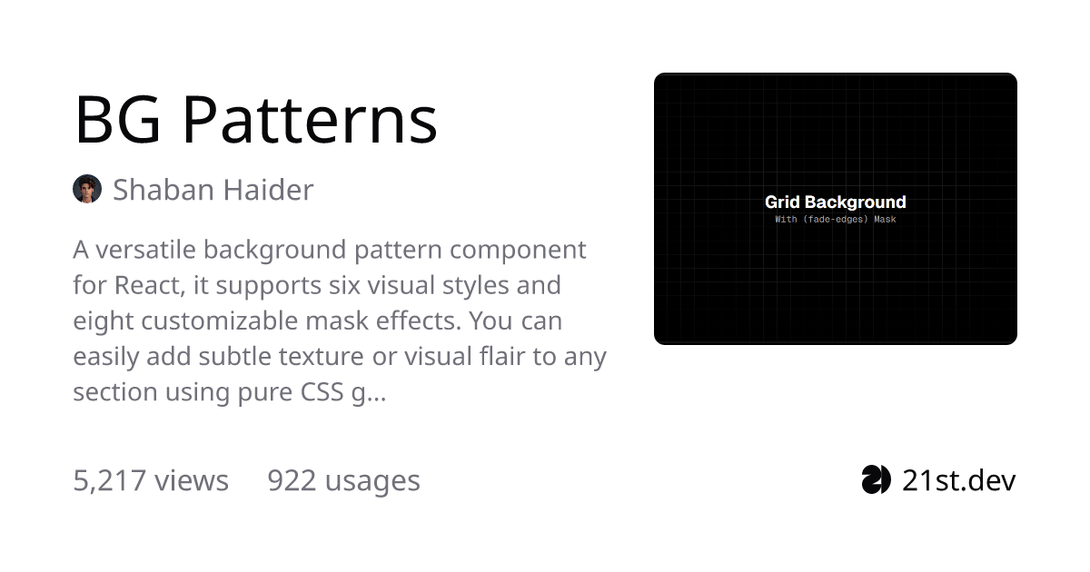 Bg Patterns 21st Dev Discover Share And Craft Ui Components