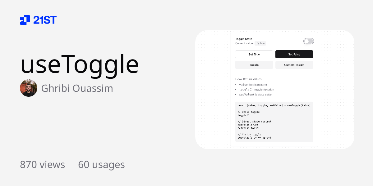 useToggle | Community Components - 21st.dev - The first vibe-crafting ...