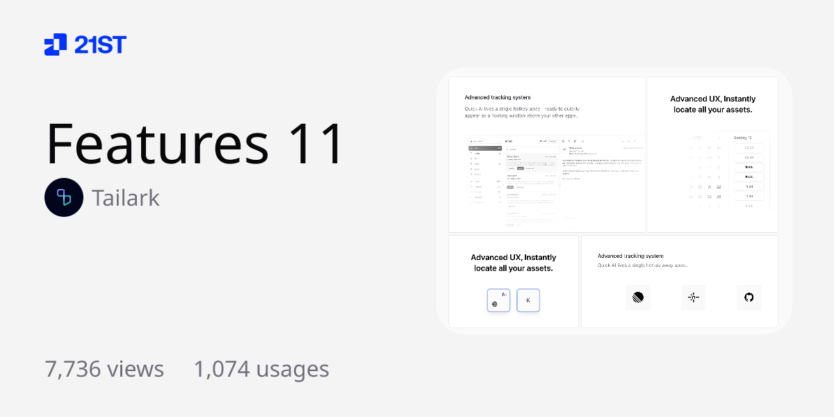 Features 11 | Community Components - 21st.dev - The first vibe-crafting ...