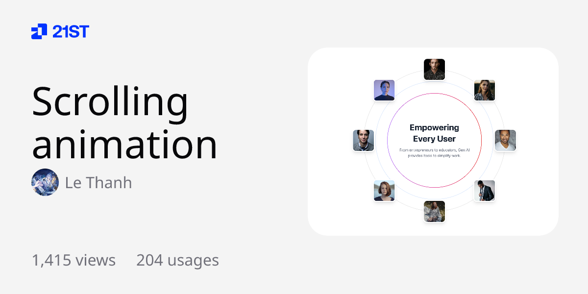Scrolling animation | Community Components - 21st.dev - The first vibe ...