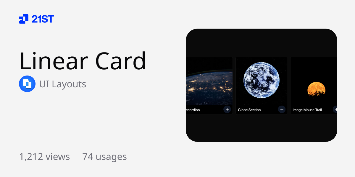 Linear Card | Community Components - 21st.dev - The first vibe-crafting ...