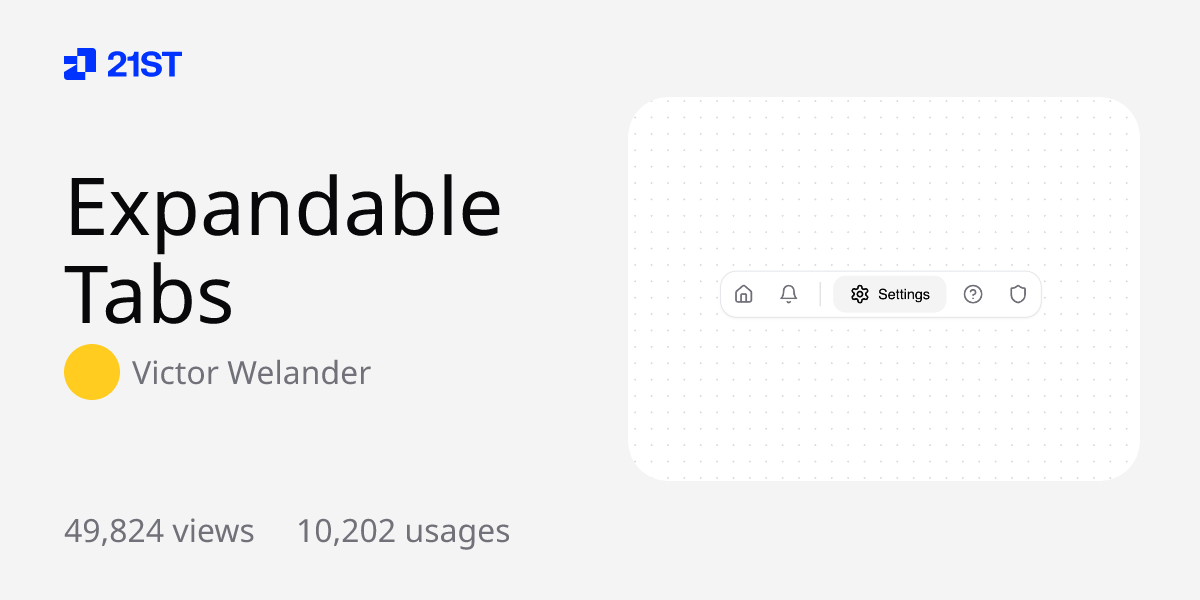 Expandable Tabs | Community Components - 21st.dev - The first vibe ...