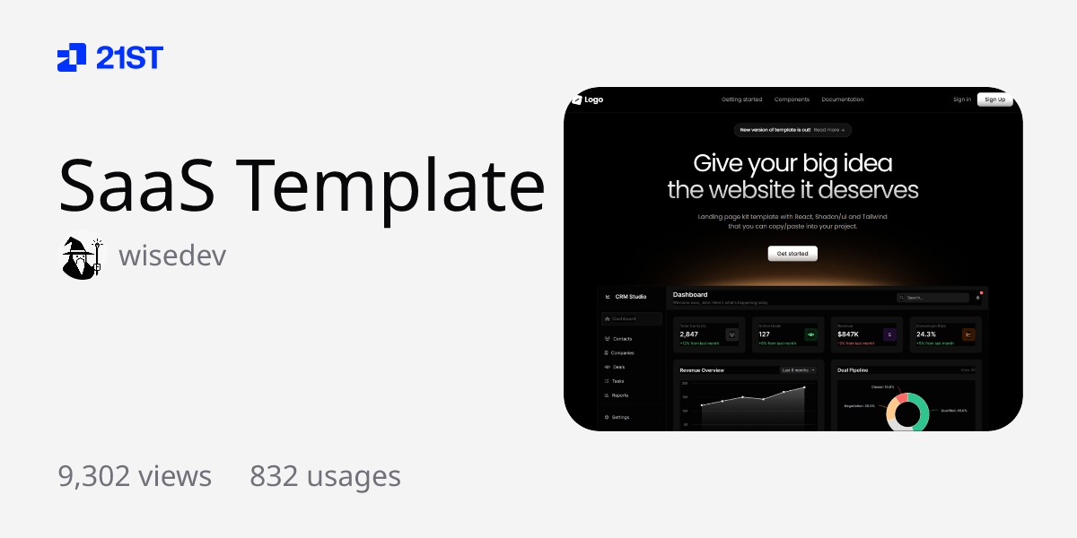 SaaS Template | Community Components - 21st.dev - The first vibe ...